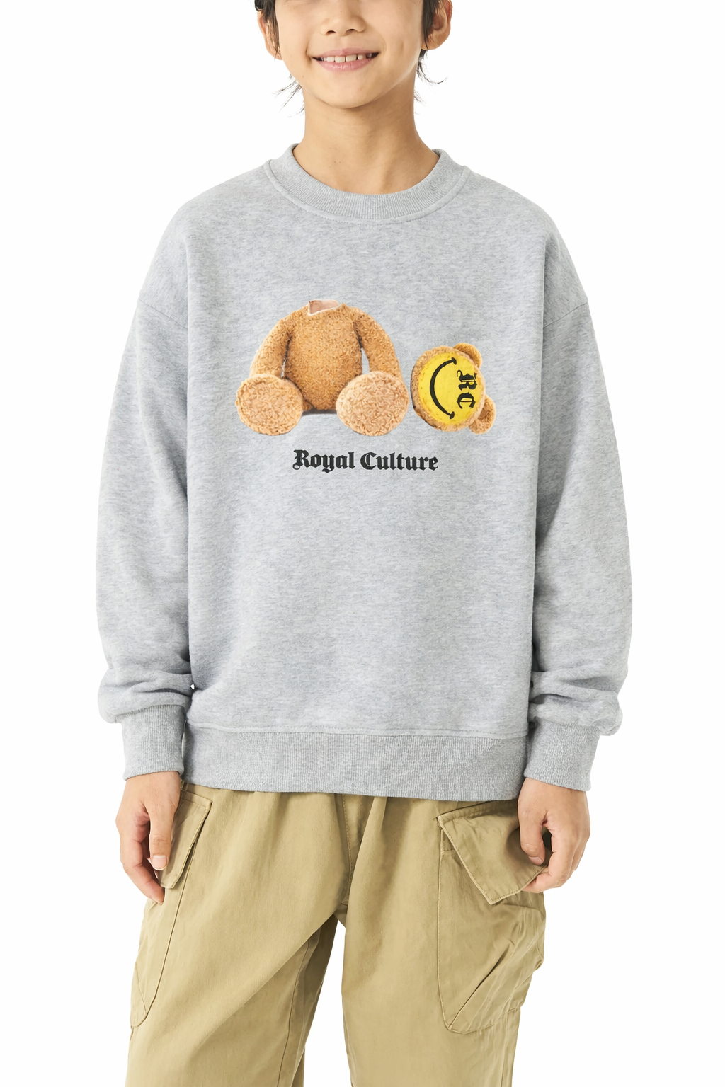 ROYAL CULTURE "BROKEN BEAR" SWEATSHIRT KIDS/JR - BEIGE – Royal Culture
