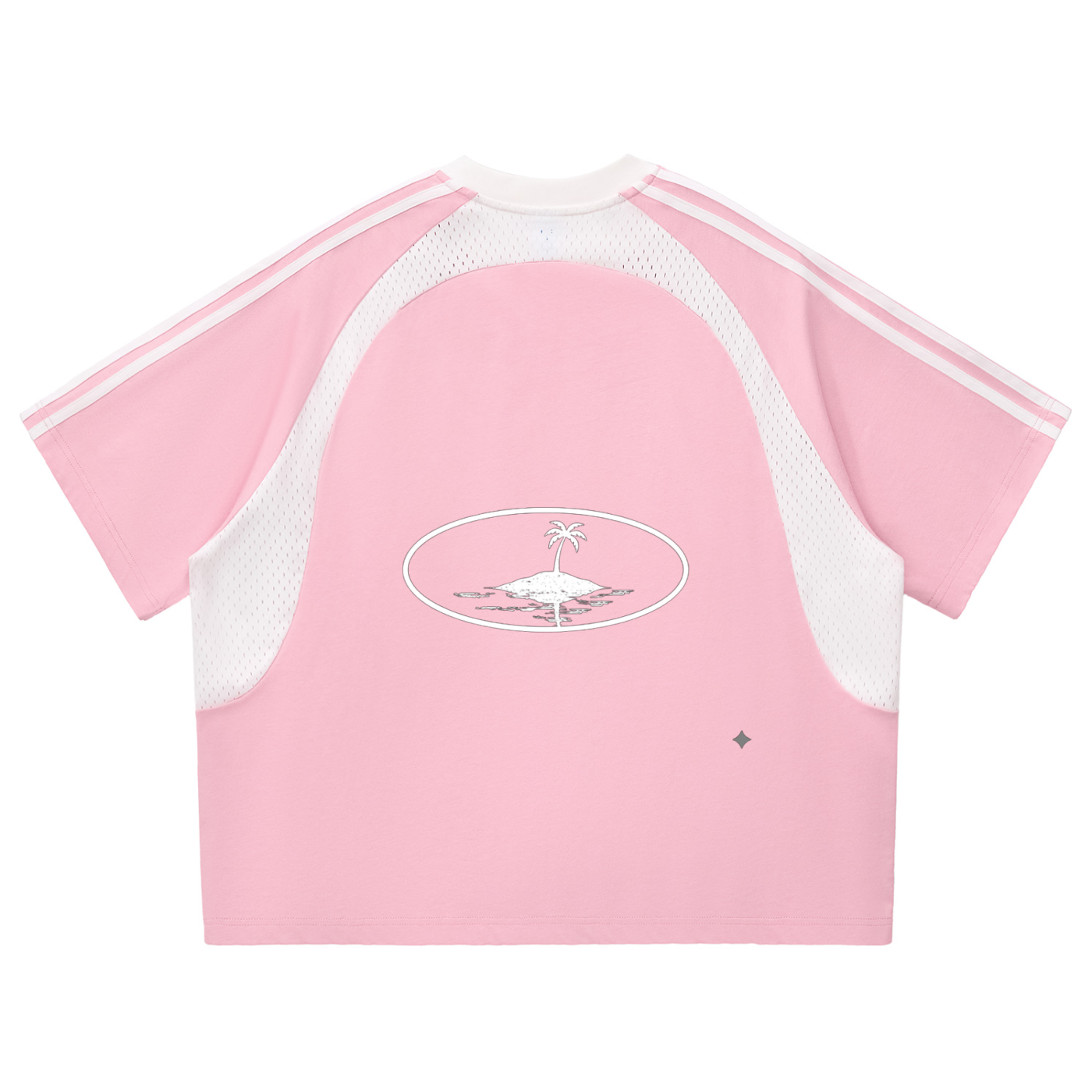 ROYAL CULTURE "5 STAR ISLAND" MESH PANEL TEE - PINK – Royal Culture