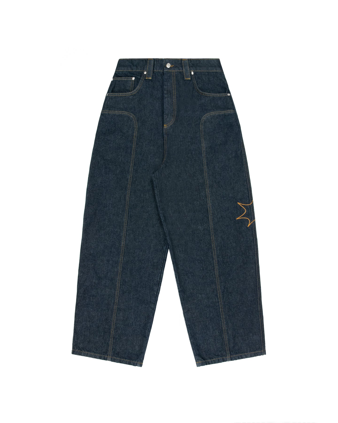 Protect RAW Panel Denim – Premium Baggy Indigo Jeans – Royal Culture