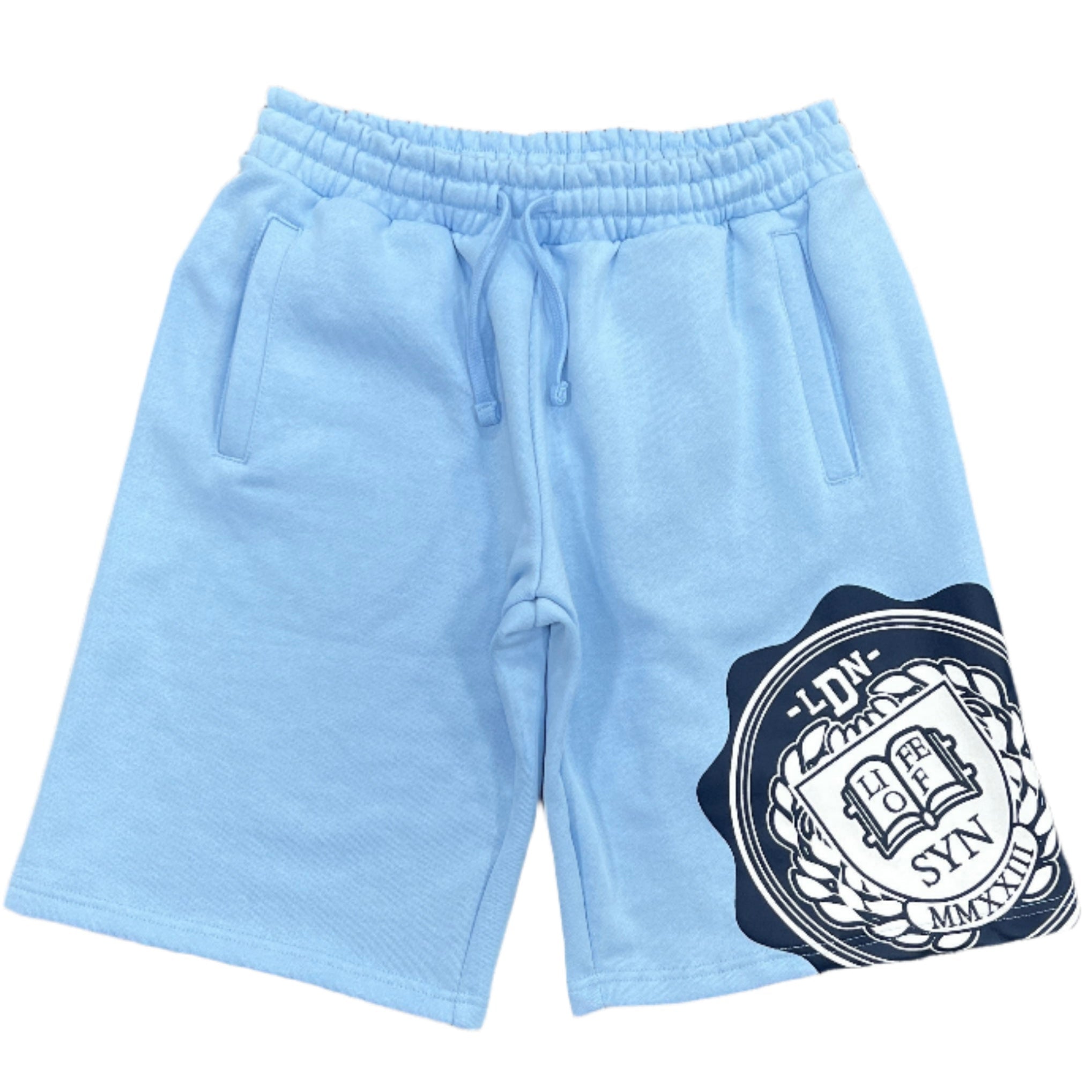 Syna World Life Of Syn Varsity Shorts - Light Blue – Royal Culture