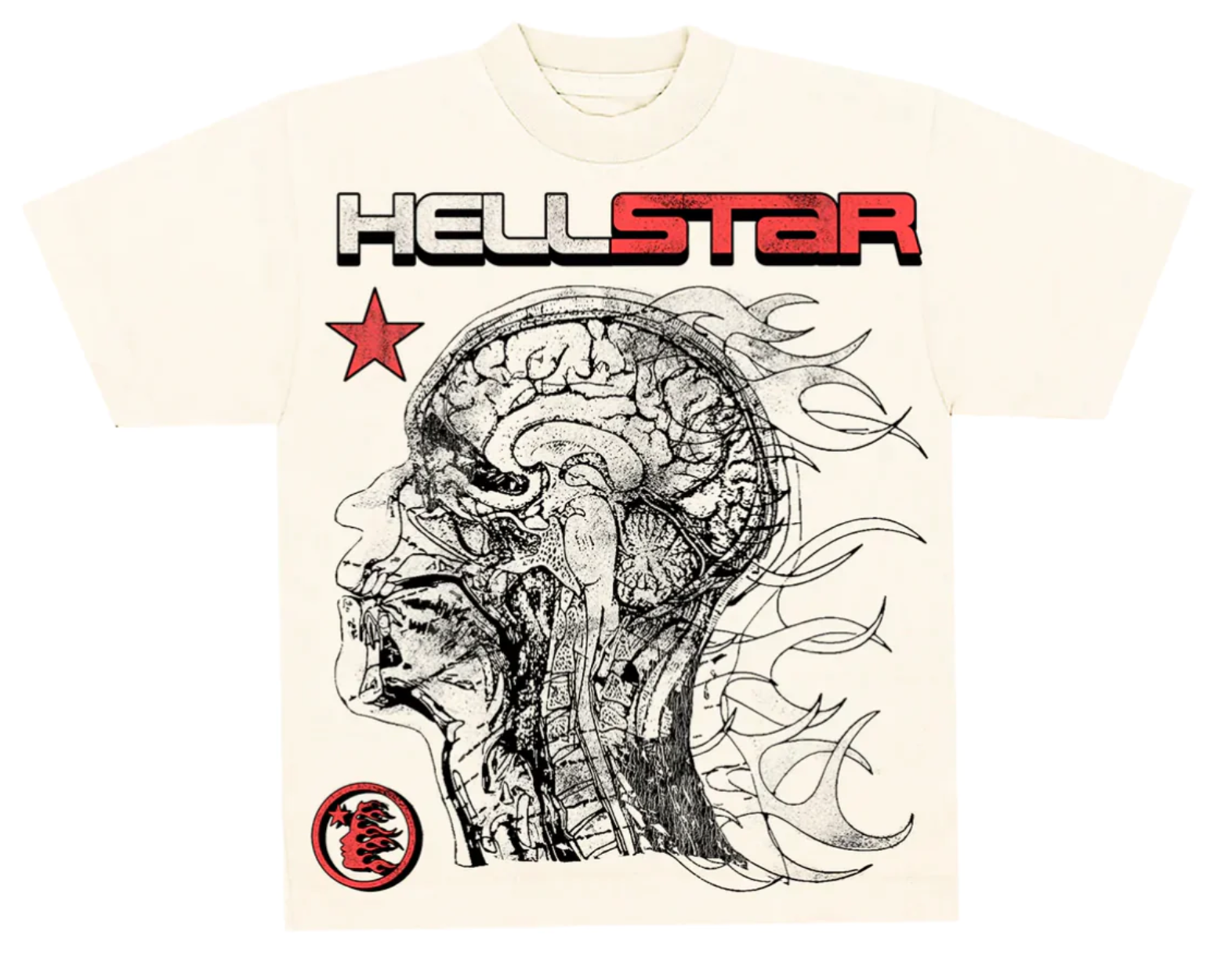 Hellstar 'Cranium' Cream Tee – Royal Culture