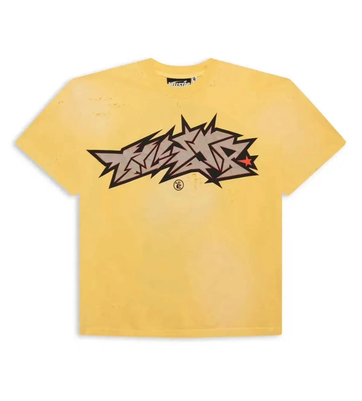 Hellstar Cracked Logo Distressed Tee Yellow – Royal Culture
