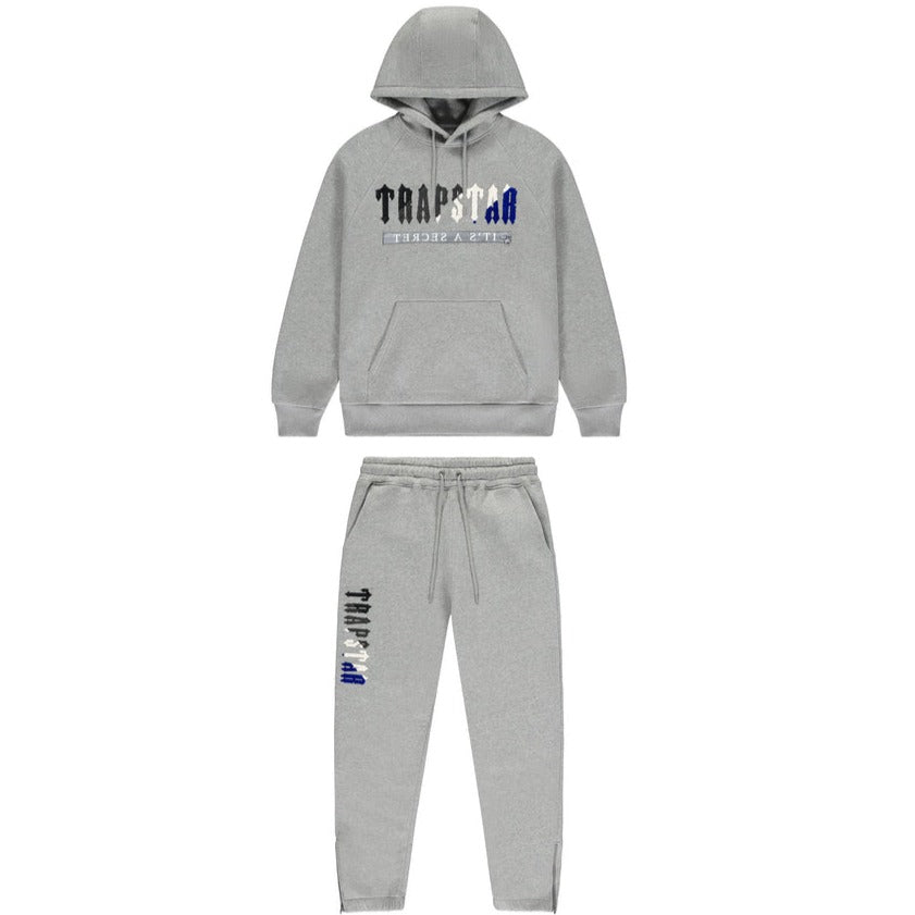 TRAPSTAR CHENILLE DECODED 2.0 HOODED TRACKSUIT - GREY / BLUE – Royal ...